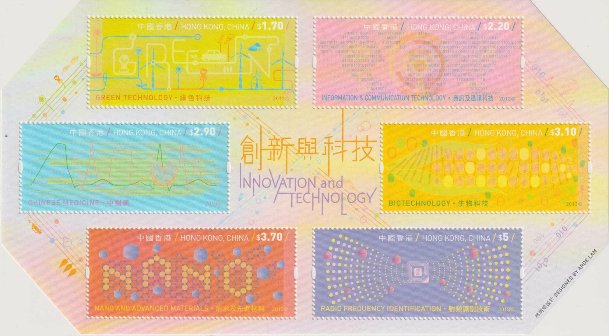 Почтовые марки Гонконг 2013г. "Инновации и технологии" Наука и технология MNH
