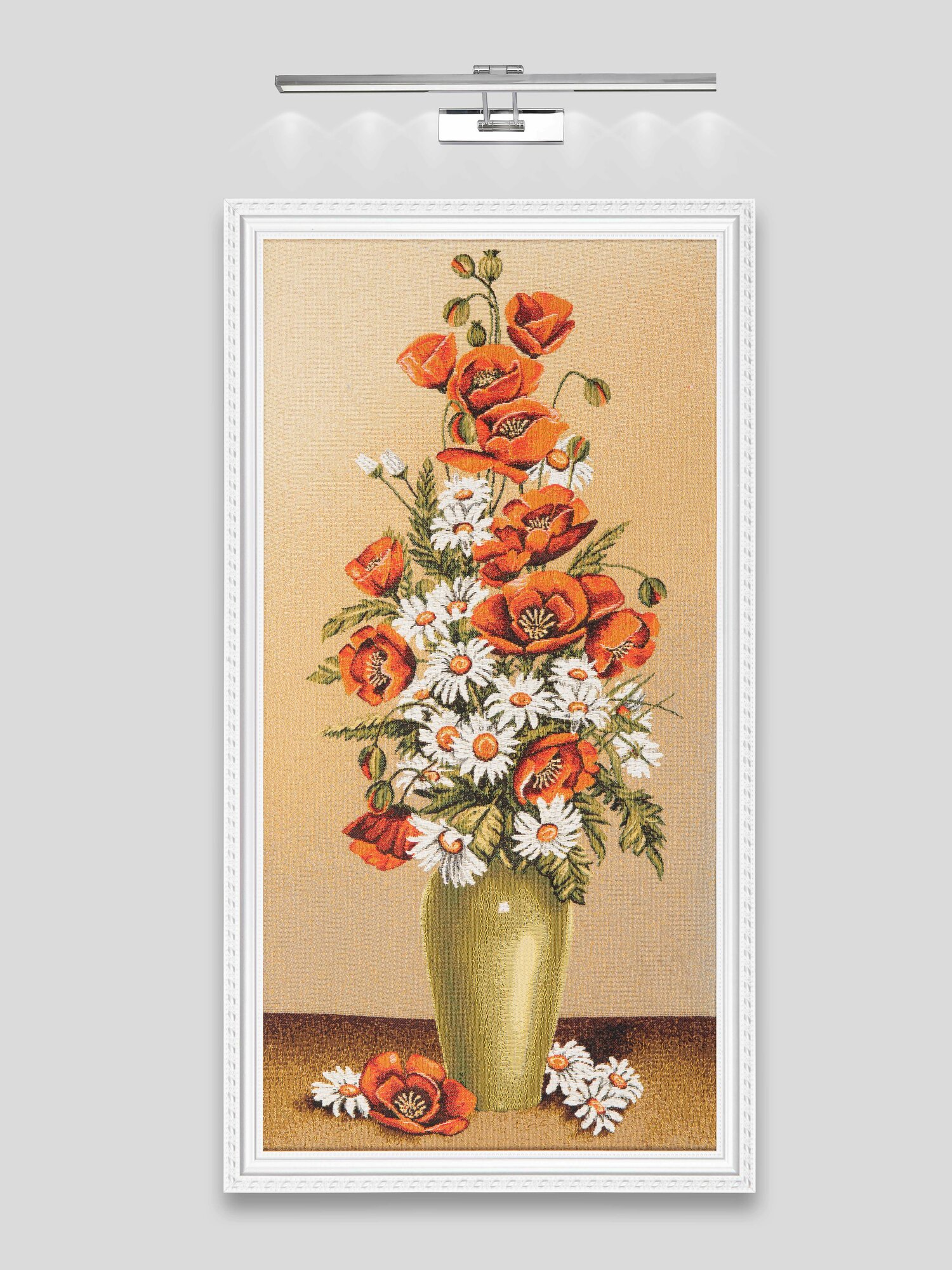 Картина интерьерная Магазин гобеленов "Букет маки и ромашки" 38*72 см гобелен