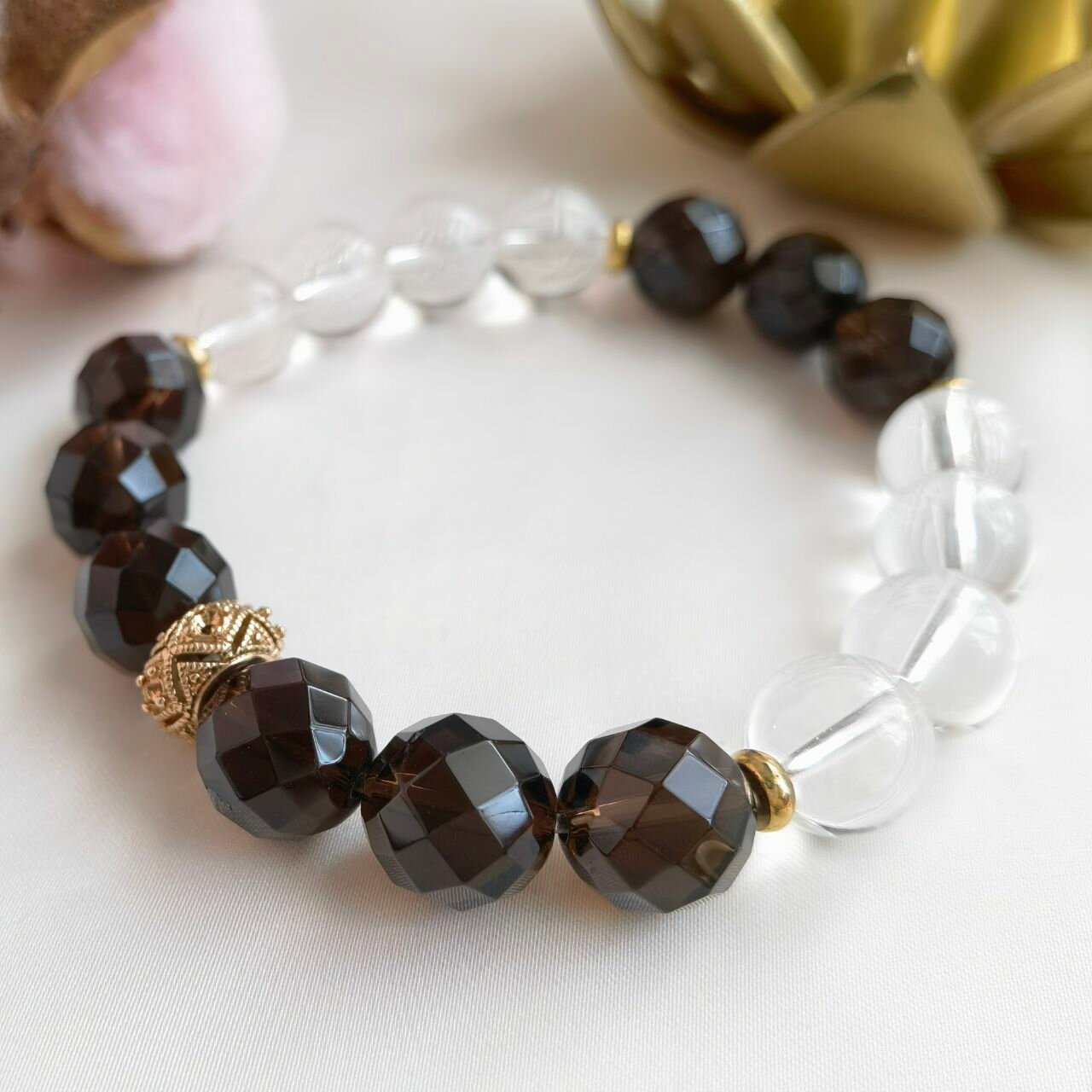 Серьги, раухтопаз, горный хрусталь