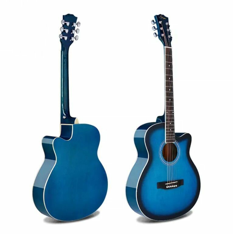 Акустическая гитара, с вырезом, синяя, Smiger GA-H10-39-BL