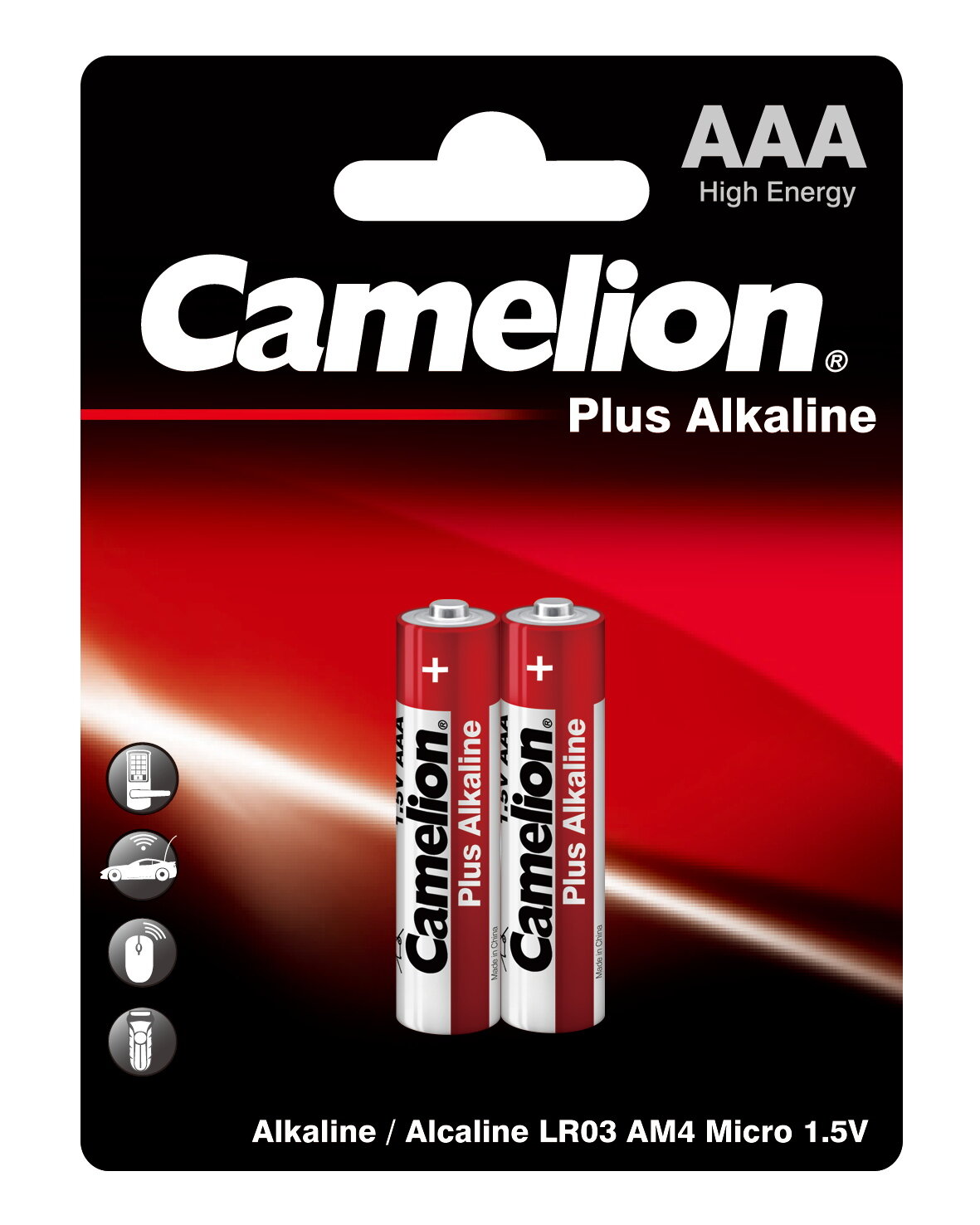 Батарейки алкалиновые Camelion Plus R03, ААА. 2 шт.