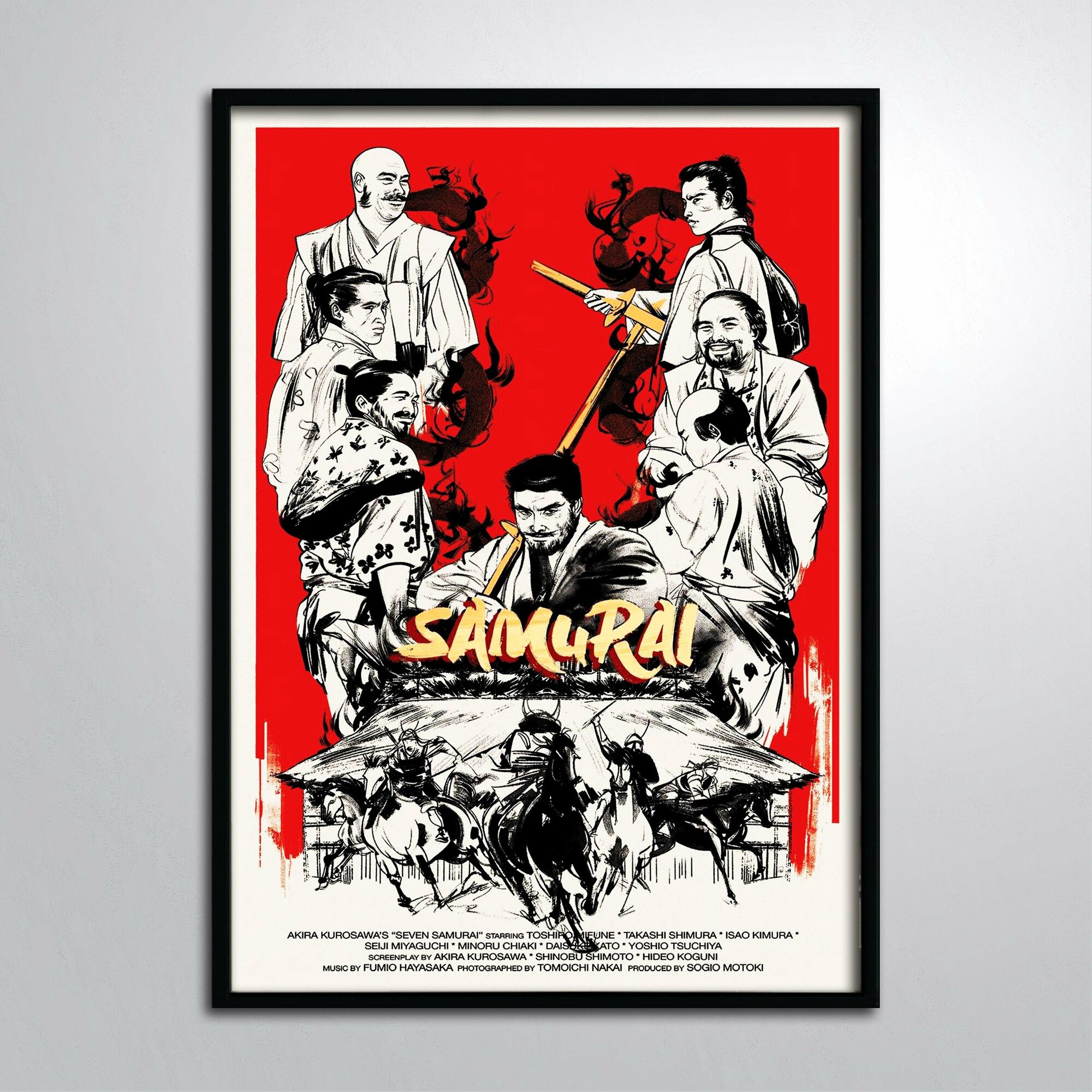 Постер без рамы/Винтажный плакат/Семь самураев (1954) Акира Куросава Арт
