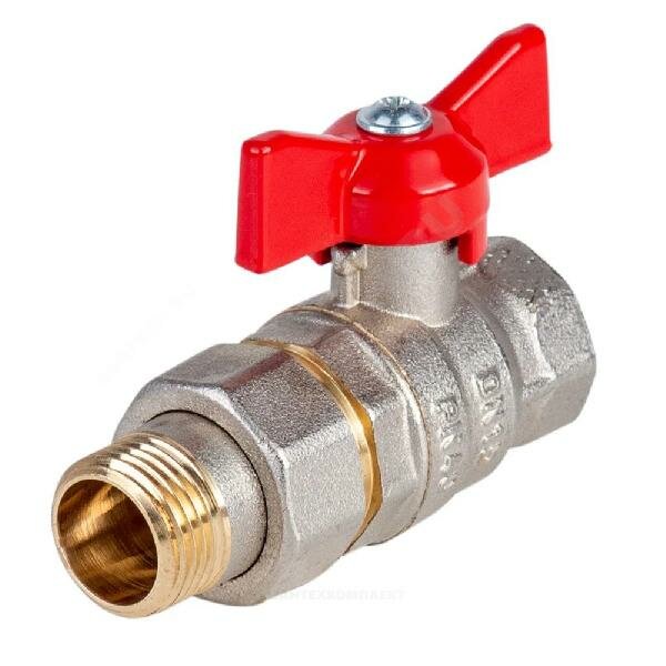 Кран шаровой с американкой 3/4" бабочка DIST Стандарт НК Н342Б (10)