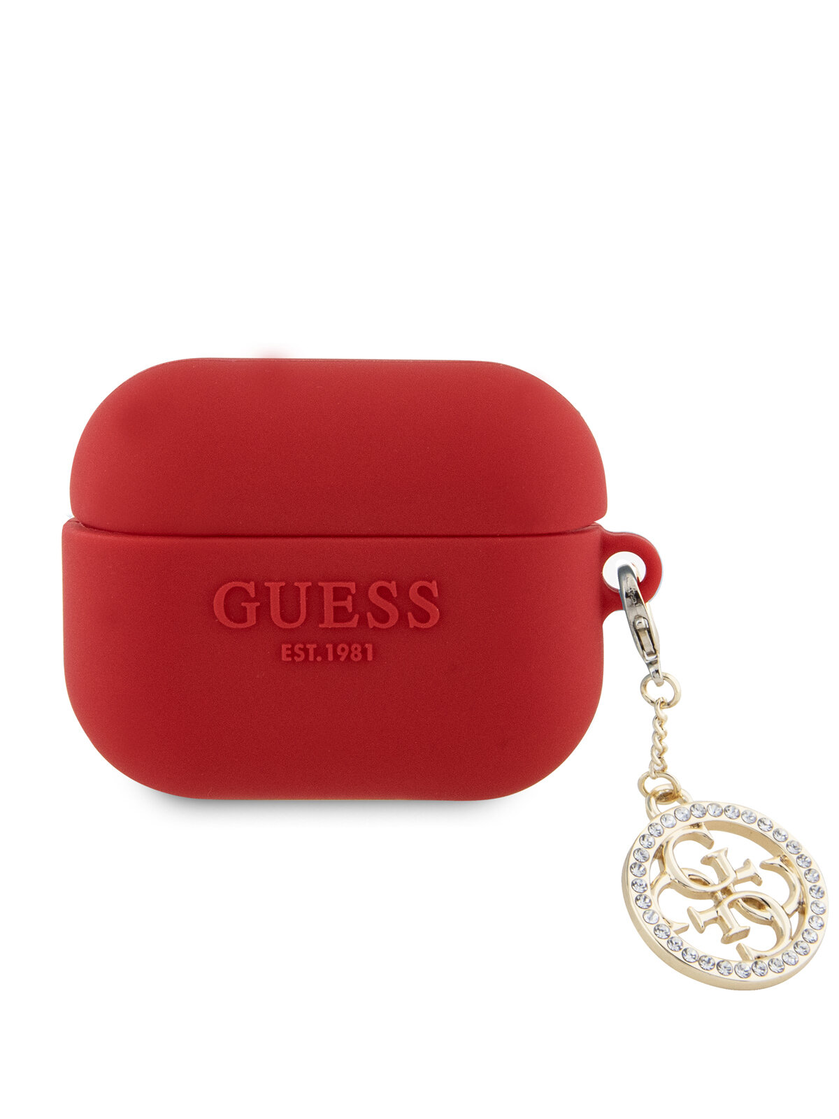 Guess для Airpods Pro чехол Liquid silicone with 4G Diamond charm Fuchsia