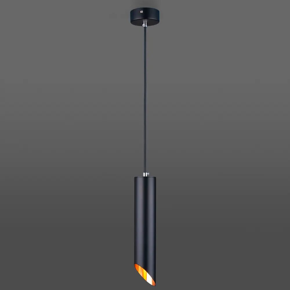 Светильник подвесной Eurosvet 7011, 1 лампа, 2 м², цвет черный/золото