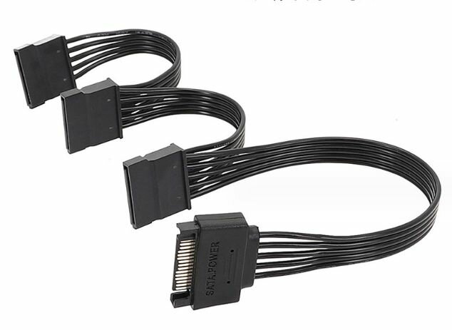 Разветвитель SATA 1 в 3, 40см черный