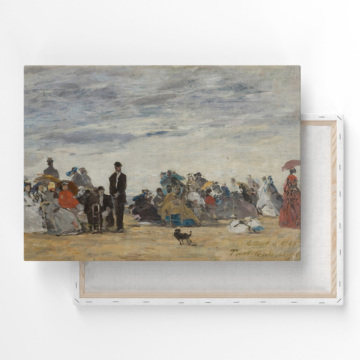 Картина на холсте, репродукция / The Beach at Trouville / Эжен Буден / Размер 40 x 53 см