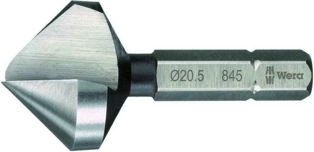 845/1 Бита-зенкер конический одноканавочный 90°, 1/4" C6.3, 16.50 x 40 мм Wera WE-104664