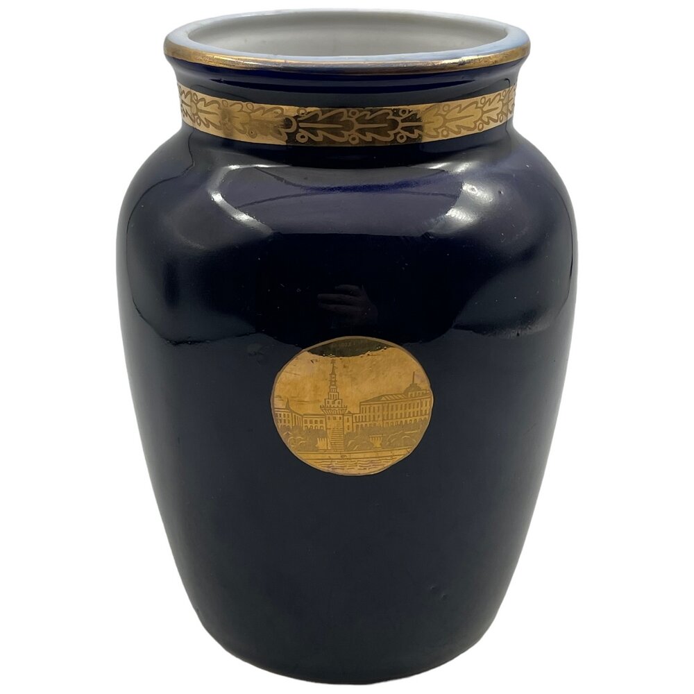 Ваза "Москва" 1960-1970 гг, фарфор, кобальт, позолота, ЛФЗ, СССР