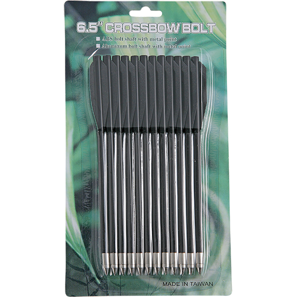 Набор стрел "Man Kung", для арбалета-пистолета, цвет: черный, длина 6,5", 12 шт