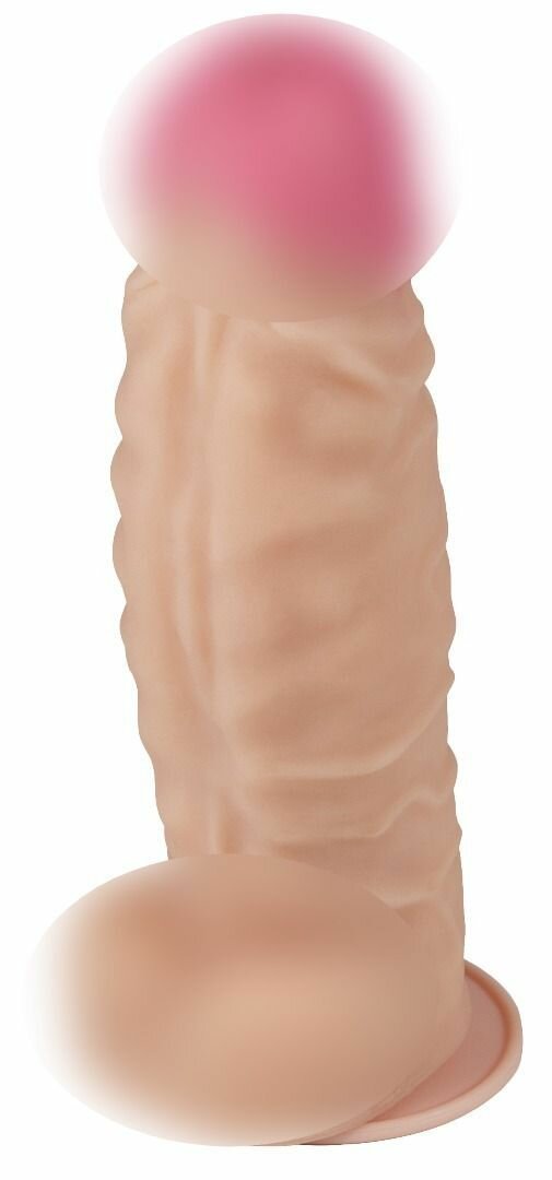Фаллоимитатор неоскин - гигант с присоской Lovetoy, телесный, 30 см