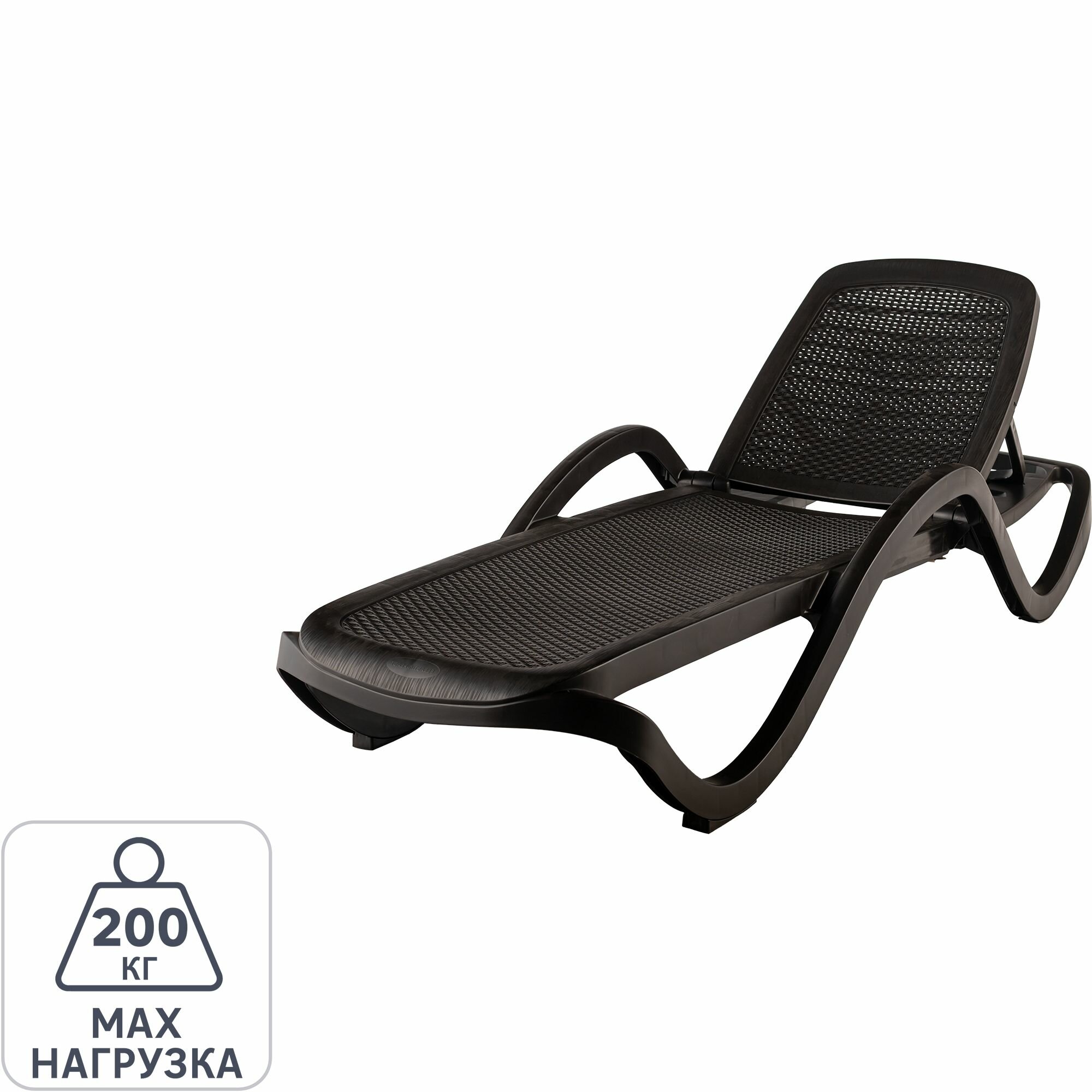 Шезлонг Capri 195х73х41 см пластик темно-коричневый