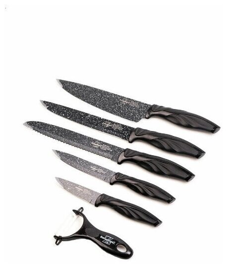 Набор профессиональных кухонных ножей высокого качества Swiss Gold SG-9200, 6 предметов