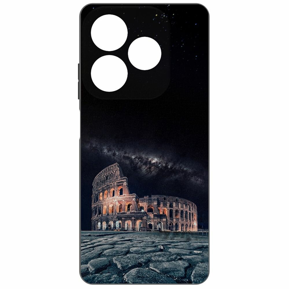 Чехол-накладка Krutoff Soft Case Италия, Колизей для INFINIX Smart 8 Plus черный