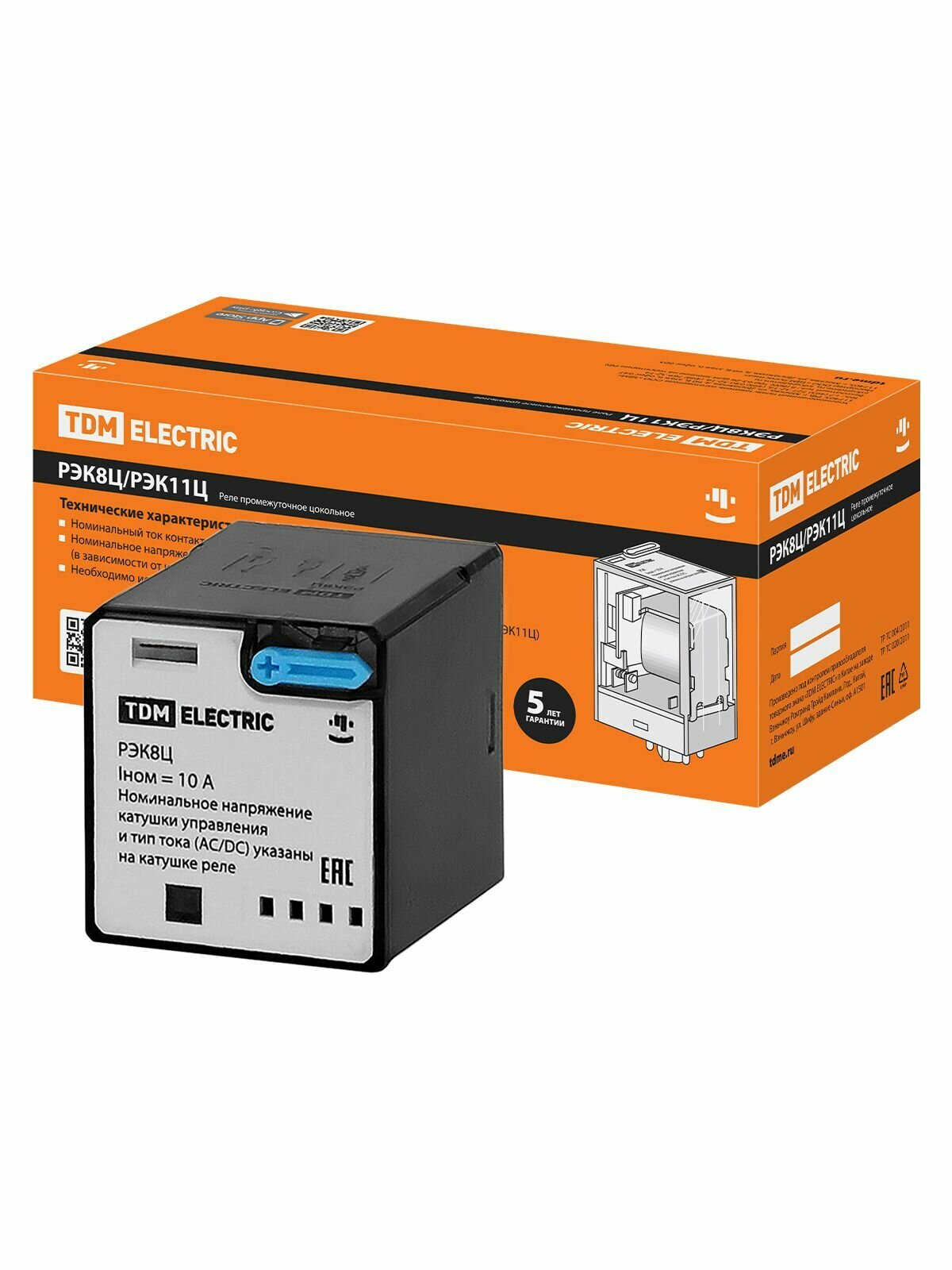 Реле РЭК11Ц/3 10А 12В DC (без разъема Р11Ц ) TDM (упак. 10 шт)