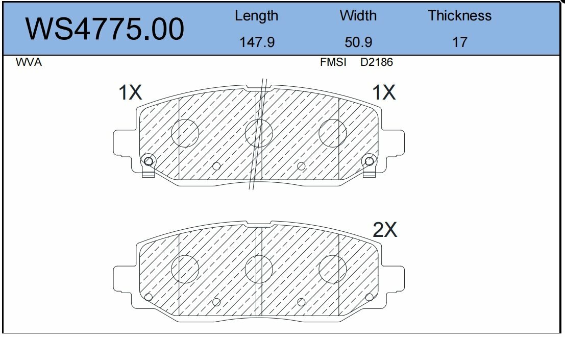 Колодки тормозные дисковые зад JEENICE WS4775.00