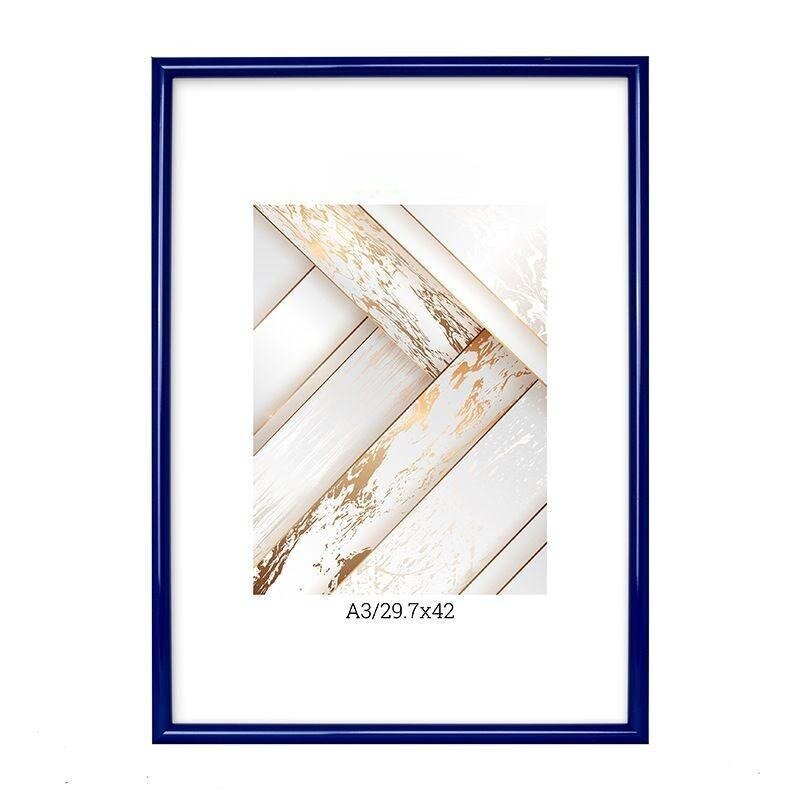 Рамка для фотографии, постера, рисунка, фоторамка 29,7х42, 30х42 (a3), минимализм, синяя GF 6384