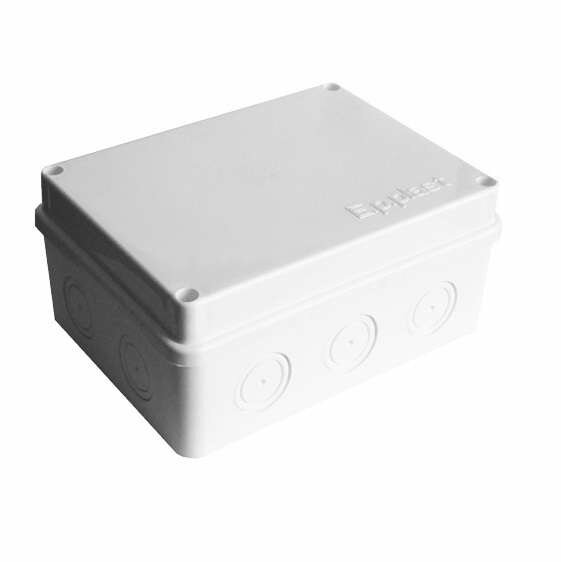 Распределительная коробка Электропромпласт белая, 150х110х70 мм, IP54, с клеммами, 10 выходов, без гермовводов, крышка на винтах