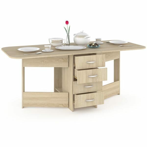 Глория 606М Стол-книжка с ящиками, цвет дуб сонома