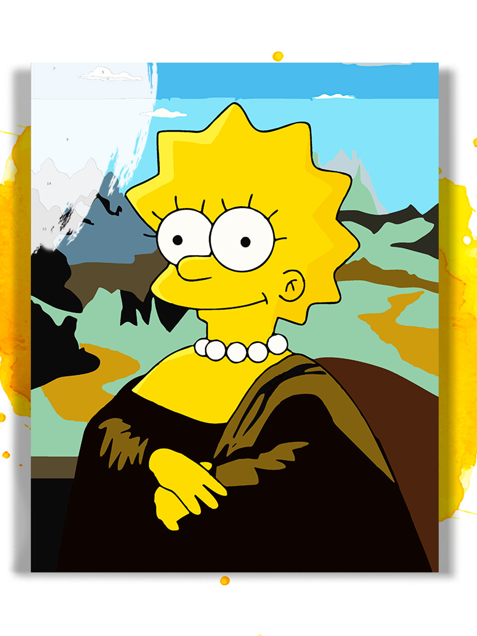 Картина по номерам на холсте Симпсоны - Мона Лиза, 40 х 50 см