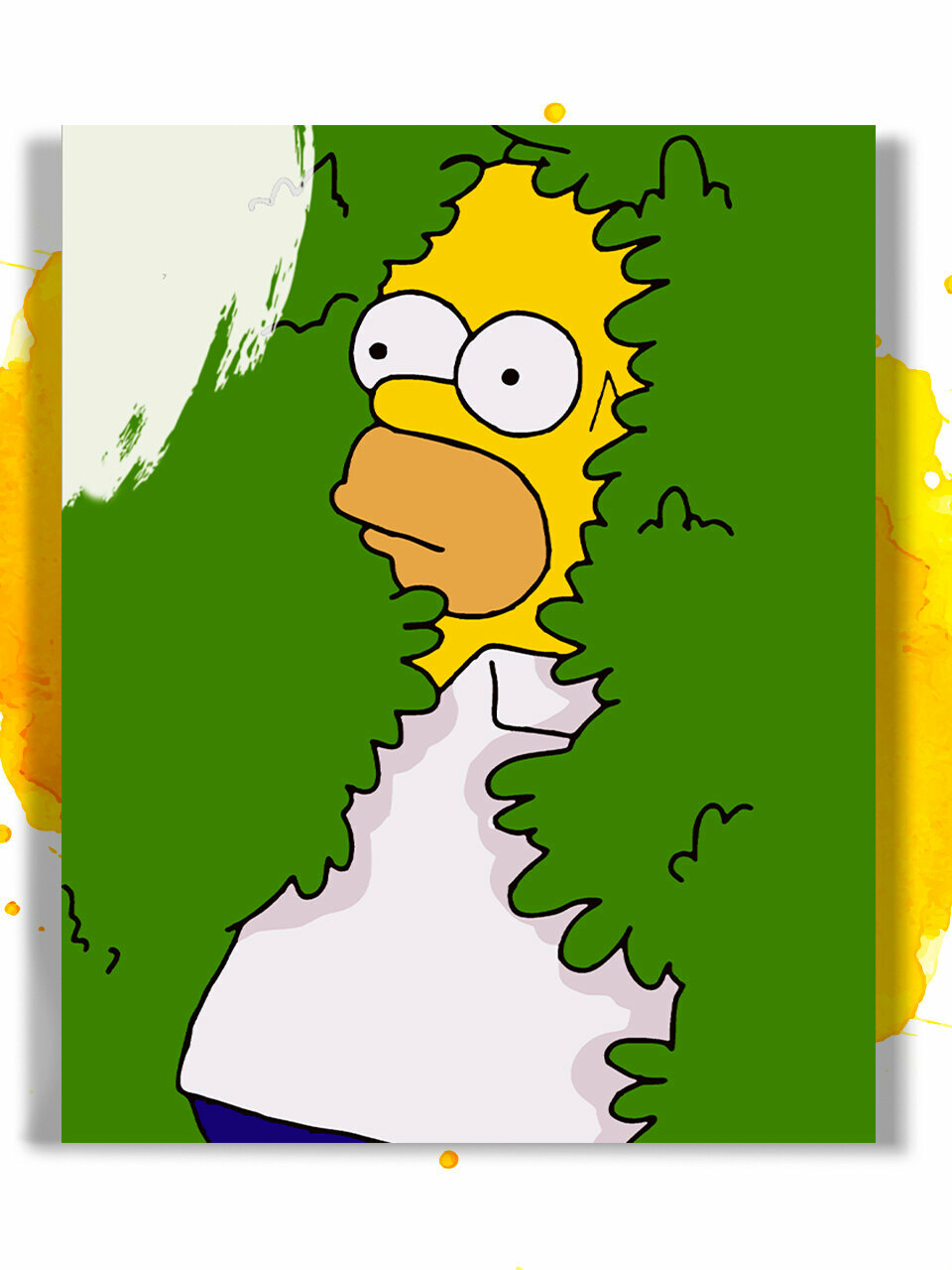 Картина по номерам на холсте Симпсоны - Гомер в кустах, 30 х 40 см