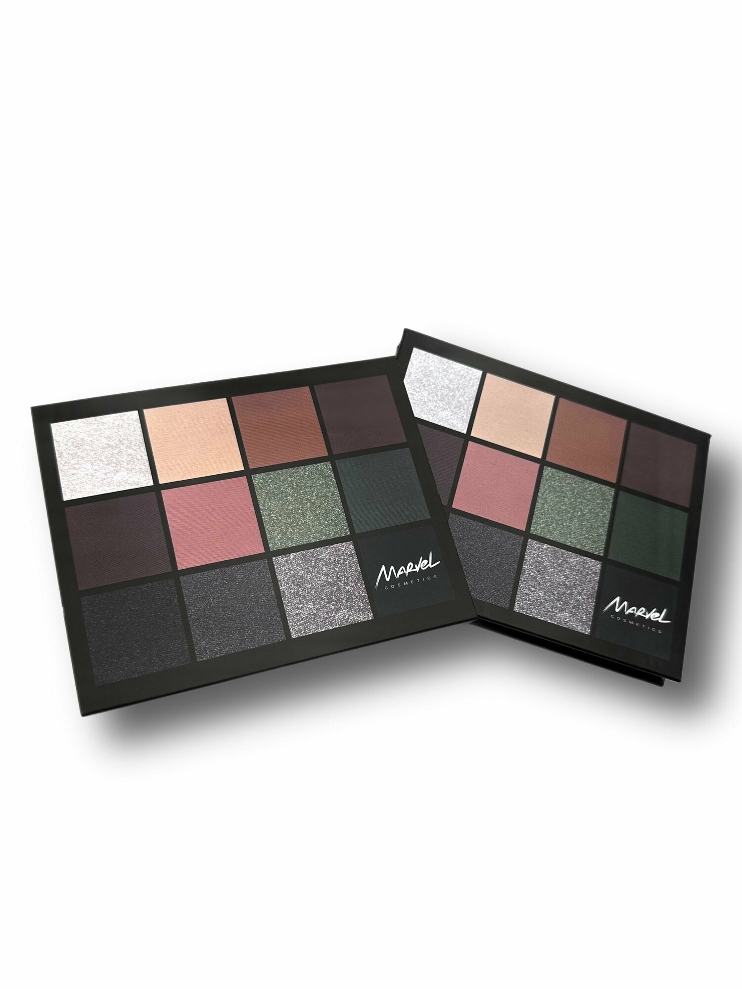MARVEL COSMETICS Палетка теней для век, палитра 12 цветов, матовые, перламутровые, с блеском — фото 1