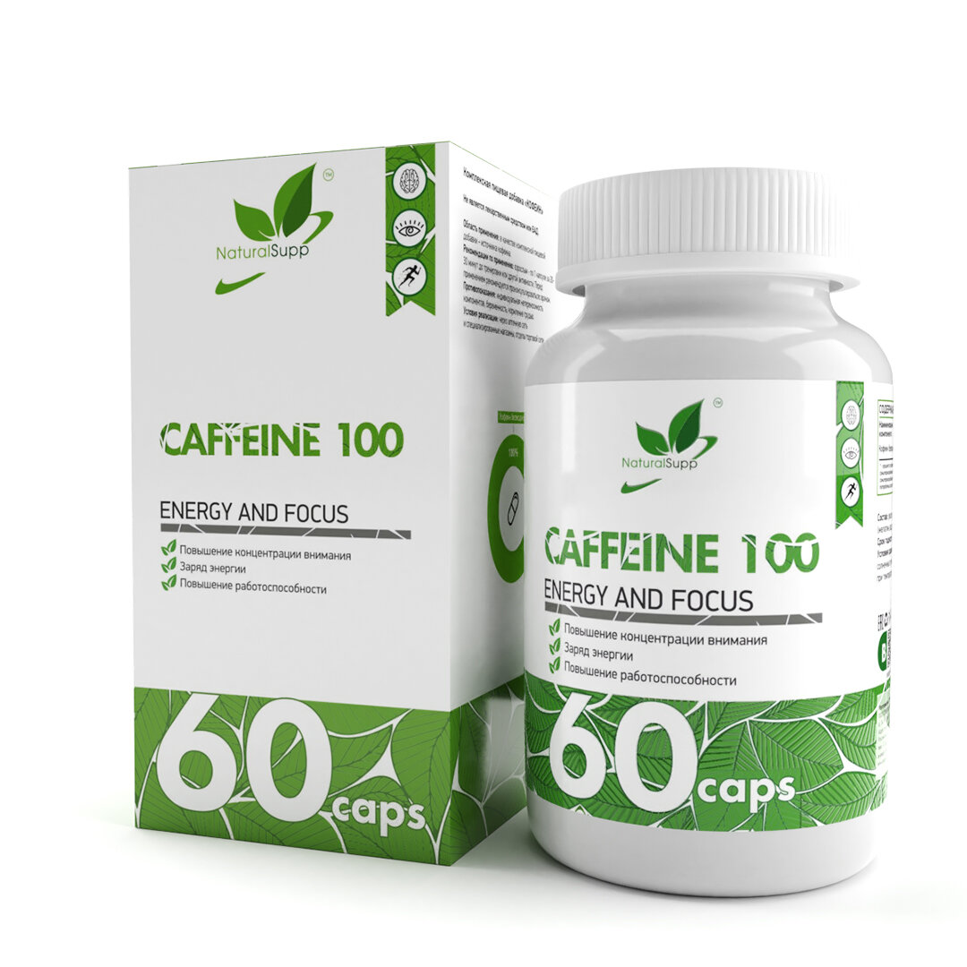 Natural Supp Caffeine 100mg 60 caps