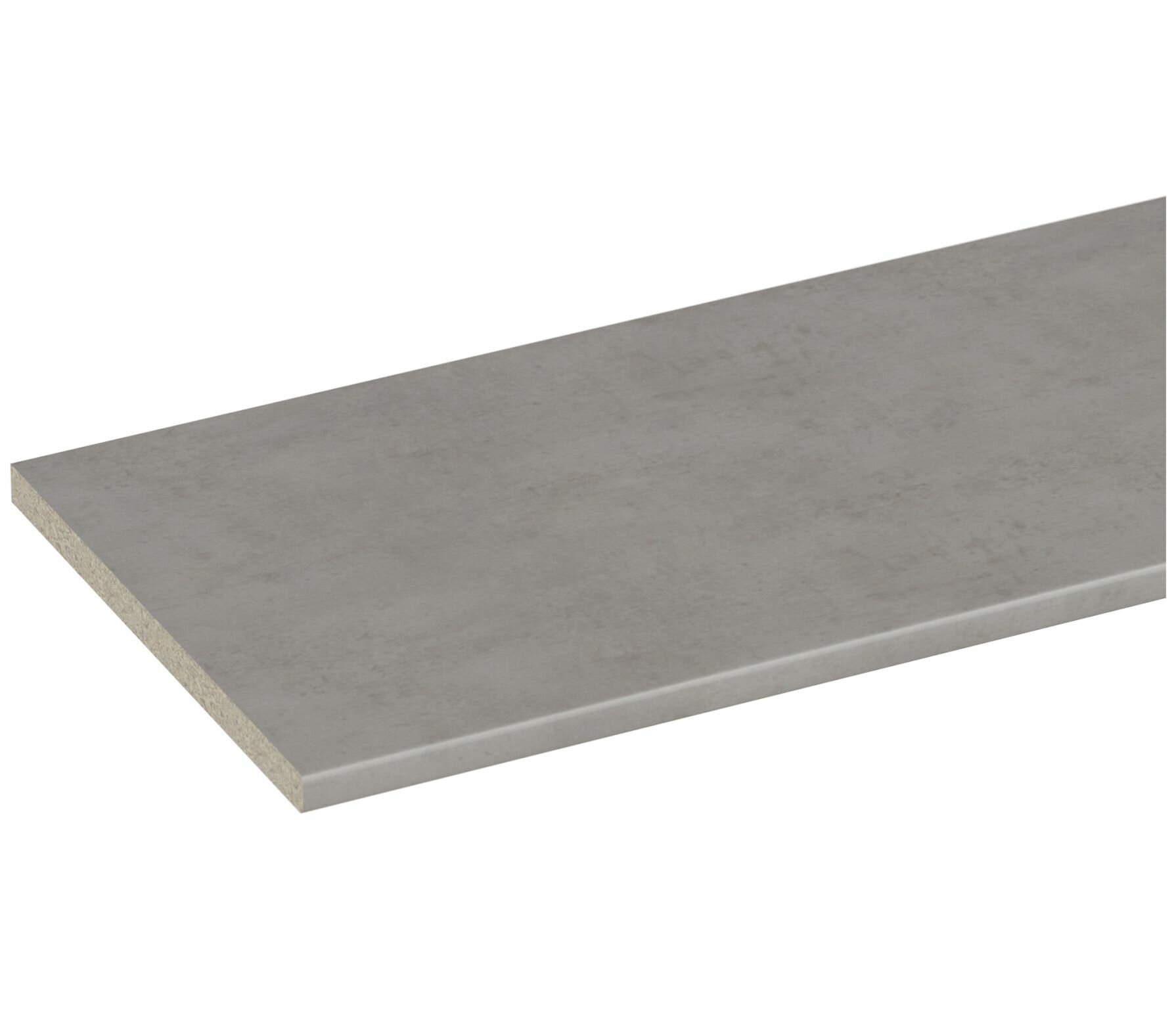 Столешница для кухни Egger 1800х600x38мм. Цвет - Бетон Чикаго Светло-серый с Металлическими планками