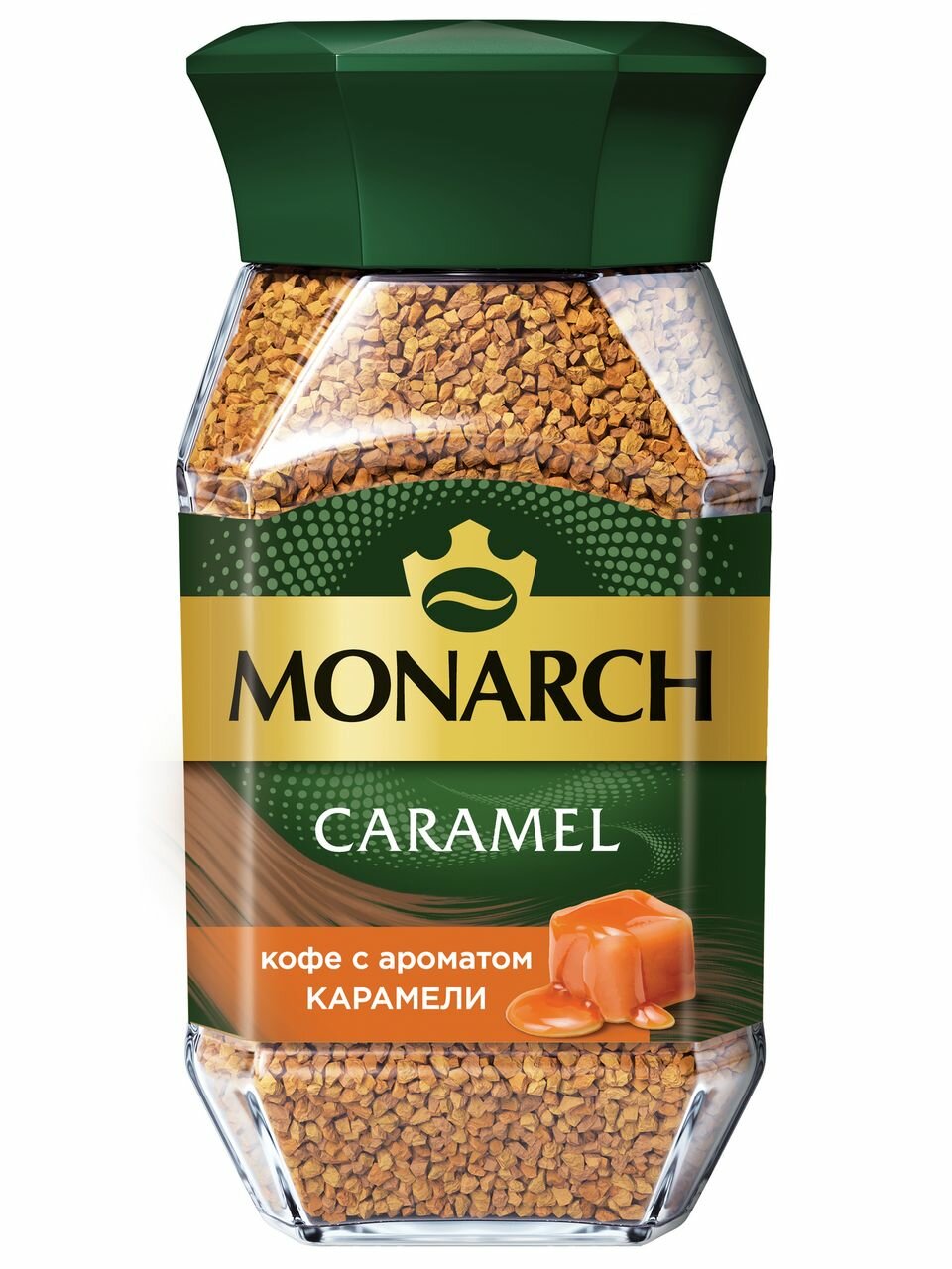 Кофе растворимый JACOBS Caramel/Monarch caramel натуральный сублимированный с ароматом карамели, 95г