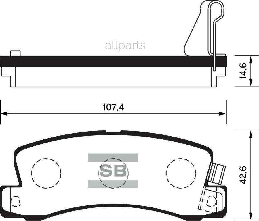 SANGSIN BRAKE SP1208 Колодки тормозные дисковые, задние