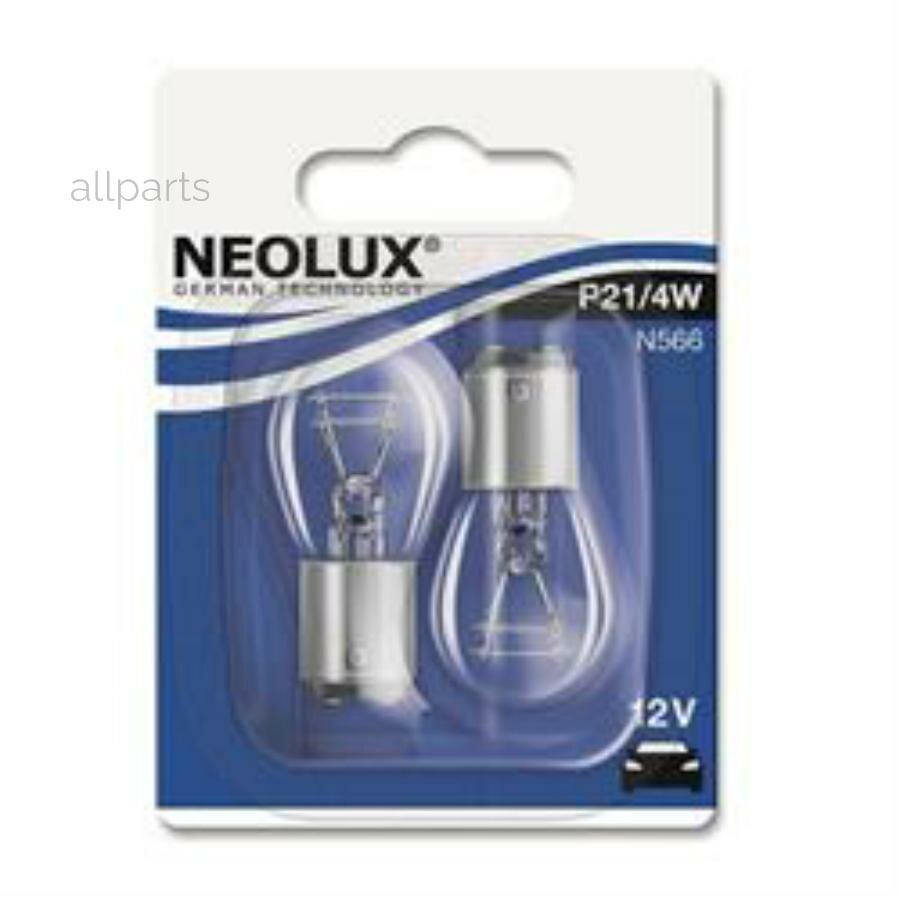 NEOLUX N56602B Neolux Лампа автомобильная P21/4W 12V 2шт. N566-02B