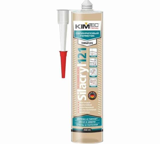 Герметик силакриловый KIM TEC Silacryl 121 темный дуб, 310 мл