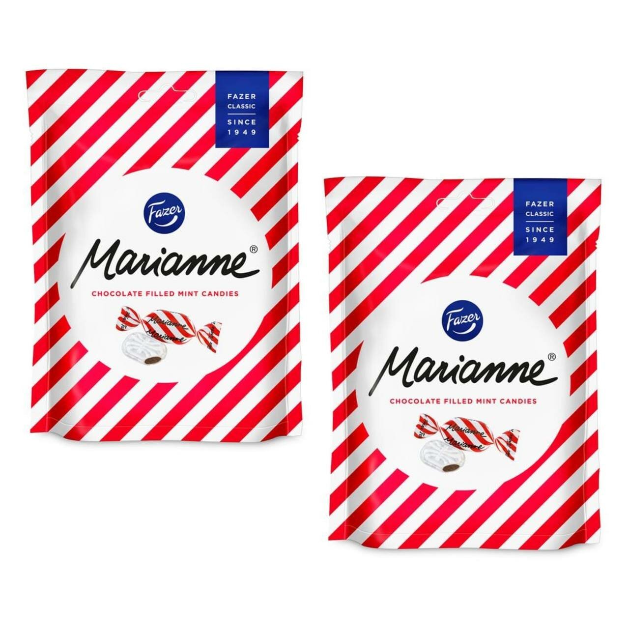 Fazer Marianne Мятная карамель с шоколадной начинкой, 2уп по 120г (Из Финляндии)