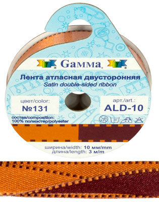 10 мм ( 3/8 ") "Gamma" ALD-10 двухстор. Фасовка 3 м №015 черный/желтый