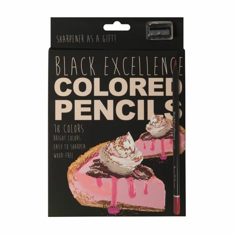 Карандаши 18 цв. "Black Excellence" пластиковые, с точилкой