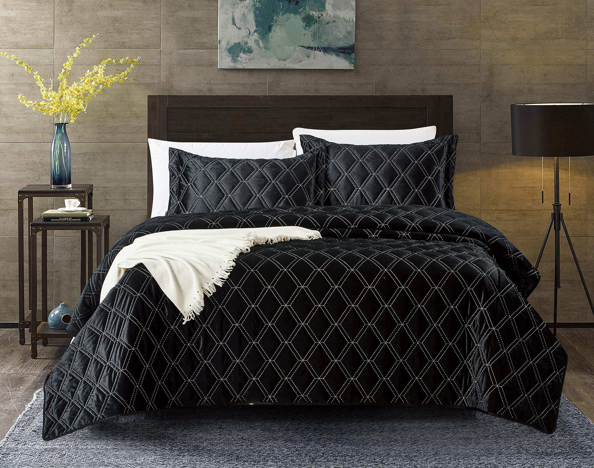 Велюровое Покрывало Tango Baccara, евро, размер 240x260 см, 2 наволочки 50х70 см