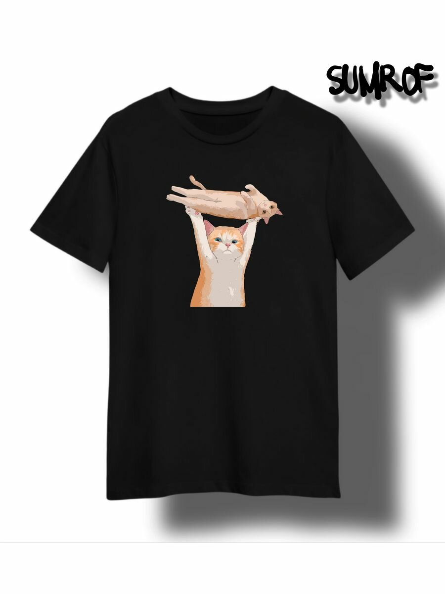 Футболка Zerosell с котиком держит котика