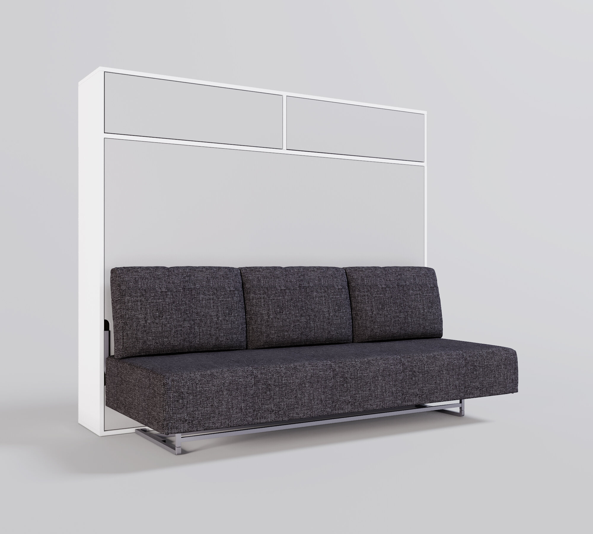 Шкаф кровать-трансформер с диваном Аджи Пуф 1400 с антресолью Тренд