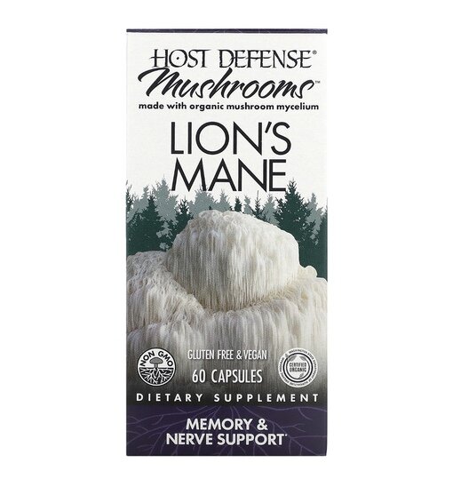 Ежовик гребенчатый для поддержки памяти и нервной системы 60 вегетарианских капсул