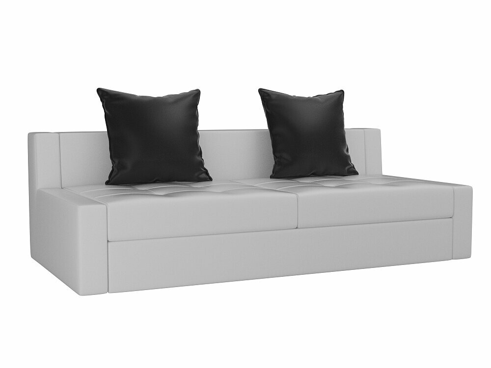 Прямой диван Мартин 2 Бело-Черный Экокожа, дельфин, 178х99х75 см