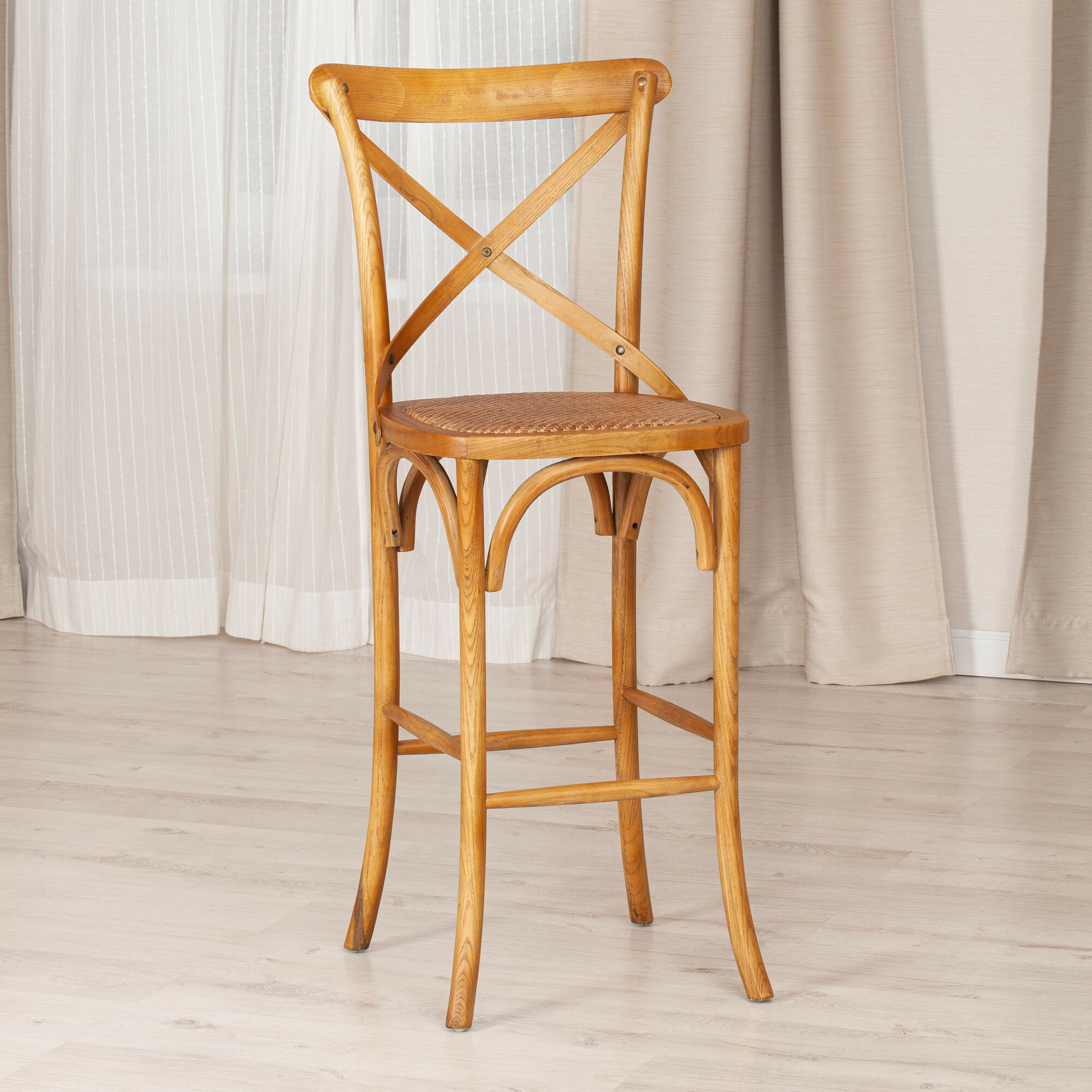 Стул барный TetChair, дерево береза, 49,5x52,5x117 см, цвет груша