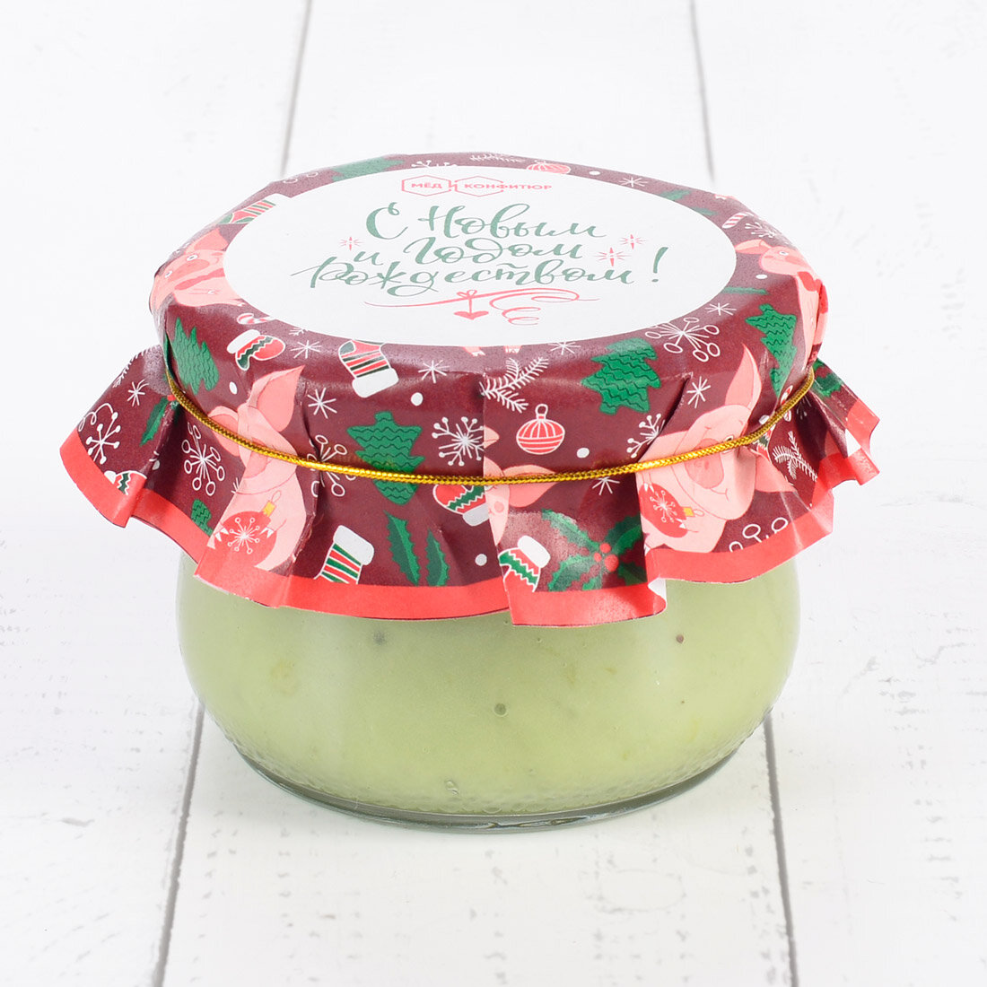 Крем-мёд с киви "С Новым годом и Рождеством Новогоднее веселье" 230 гр.