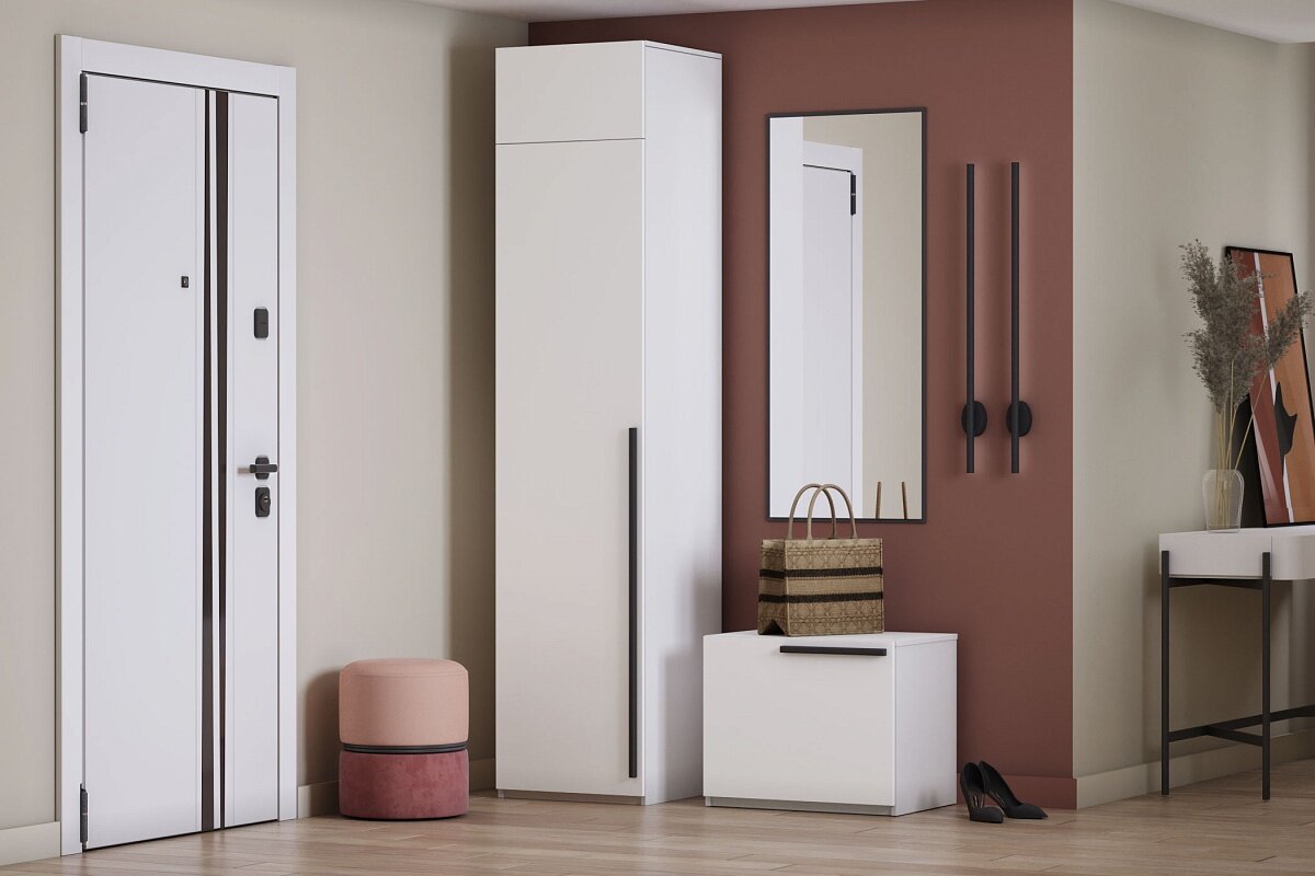 Прихожая МебельЛэнд24 Лорена Пакс - 9 Белый 109x50x250 со шкафом