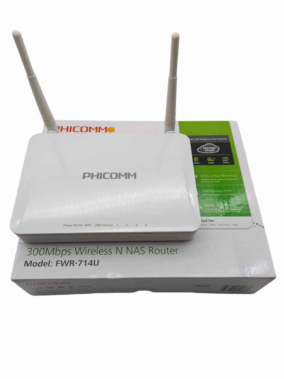 WiFi роутер PHICOMM FWR-714U 300 Mbps USB Storage Port бежевый