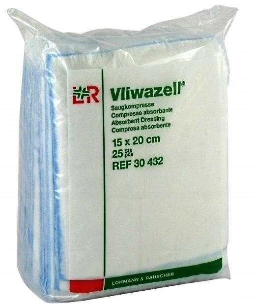 25шт Vliwazell 15х20 см повязка с высокой впитывающей способностью Lohmann & Rauscher