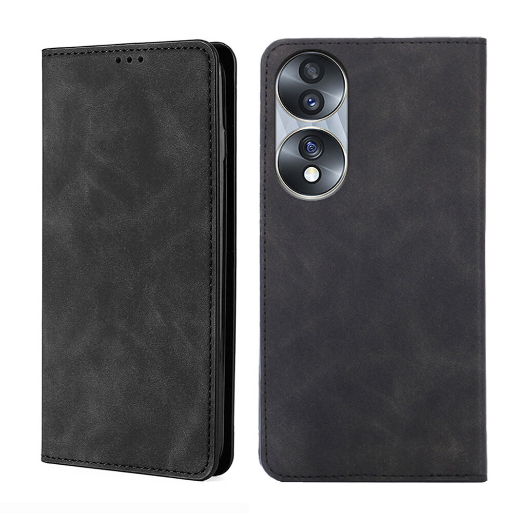 Чехол-книжка MyPads для Honor 70 / Хонор 70 мягкое прикосновение (черный)