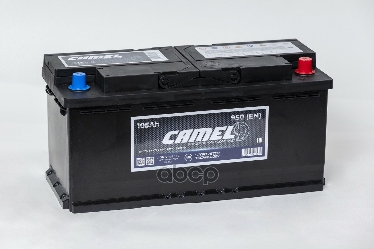 Аккумулятор camel 105ач en950 agm 394х175х190 обр/п