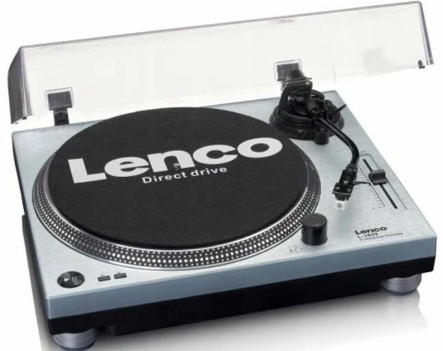 Проигрыватель винила LENCO L-3809ME, серебристый/черный