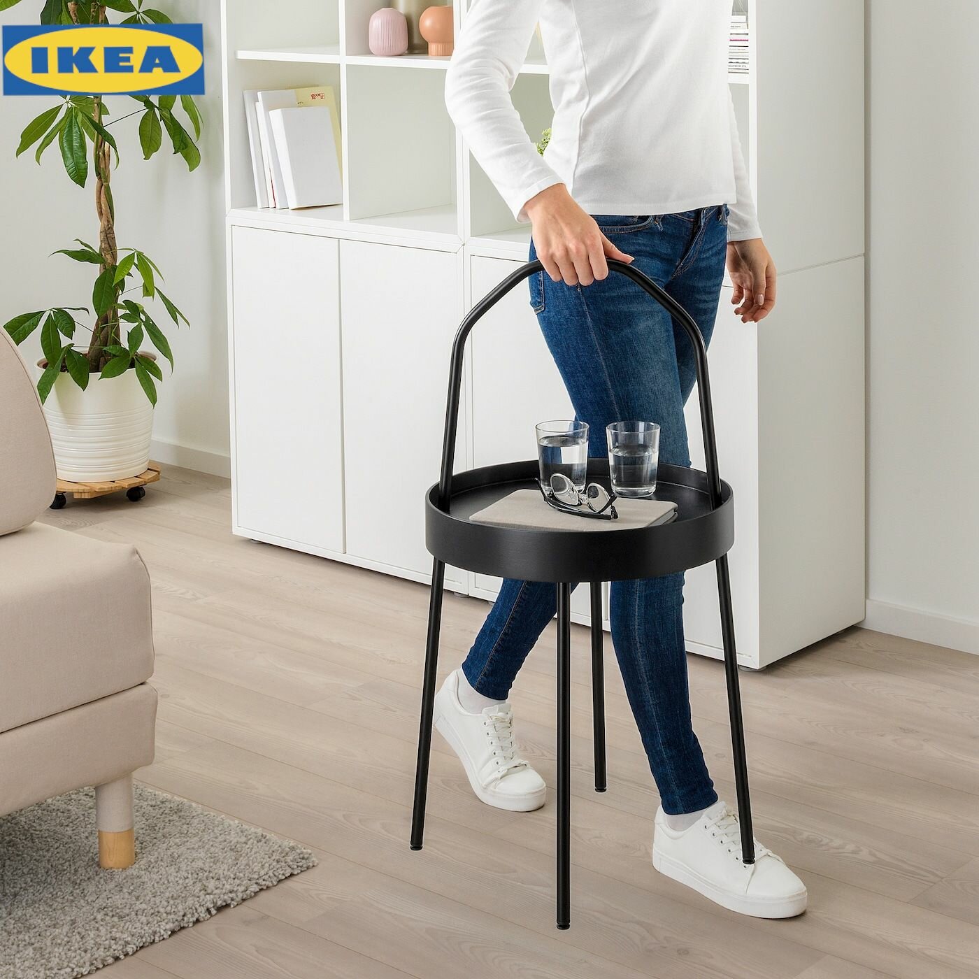 Приставной журнальный столик IKEA BURVIK (икеа бурвик) Черный