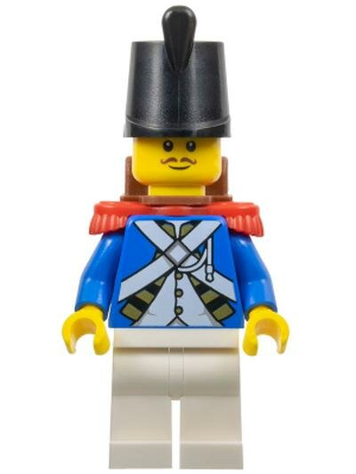 Минифигурка Lego pi193 Imperial Soldier IV - Male, Black Shako Hat, Red Epaulettes, Reddish Brown Moustache, Backpack